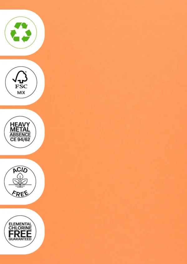 Woodstock Arancio 170 g/m² 70×100 | Papel Reciclado